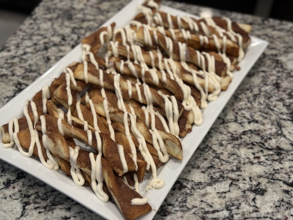 Cinnamon Sugar Twists with Cream Cheese Drizzle – DeliciouslyBold